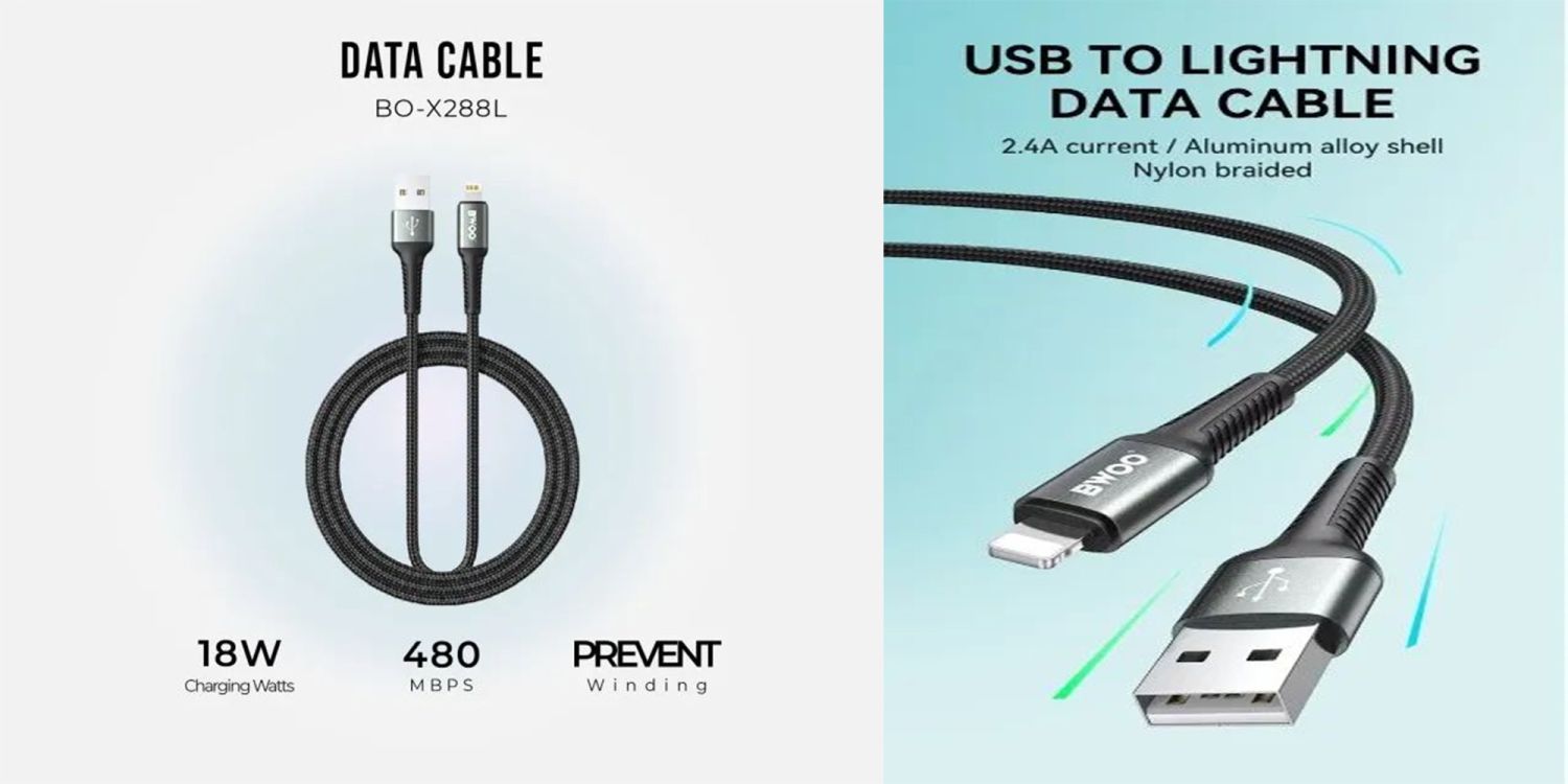 BWOO BO-X288L 2M Lightning Cable - 18W