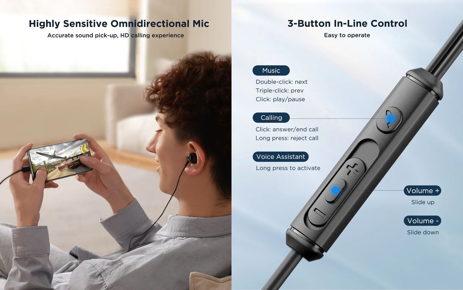 Joyroom JR-EC07 TYPE-C Series Half In-Ear Wired Earphones Price in Bangladesh
