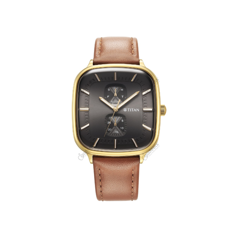 Titan Avant Garde NT90178YL01 Quartz Multifunction Leather Strap Men’s ...