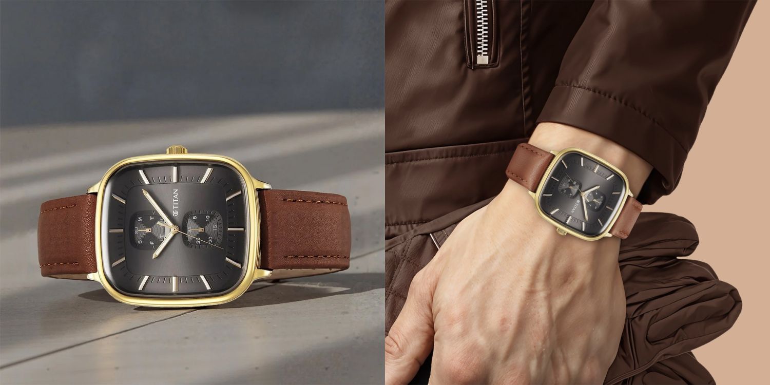 Titan Avant Garde NT90178YL01 Quartz Multifunction Leather Strap Men’s ...