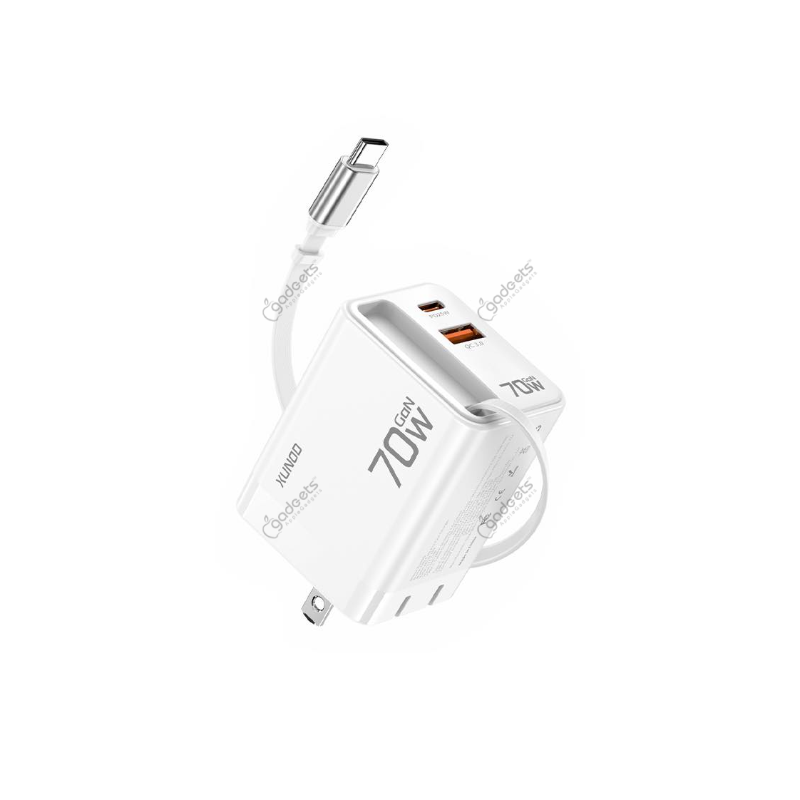 XUNDD XDCH-109 GaN Charger with Retractable Cable - 70W